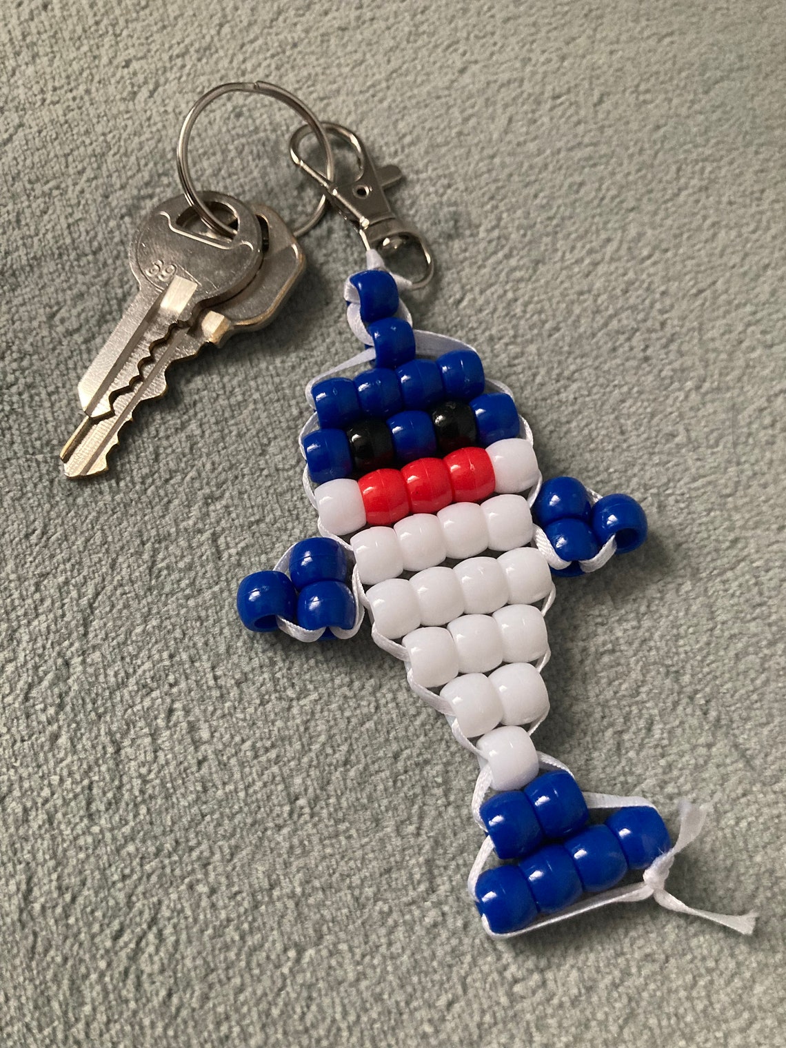 Baby Shark Inspired Beaded Keychain - Etsy