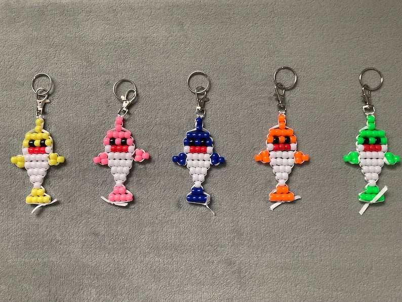 Baby Shark Inspired Beaded Keychain - Etsy