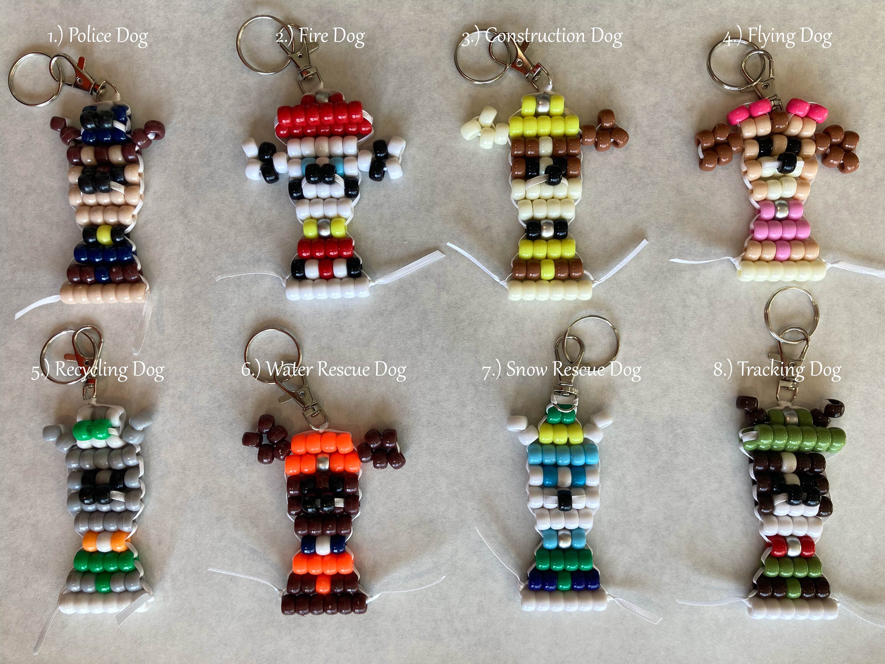 Paw Patrol Inspired Beaded Keychains - Etsy