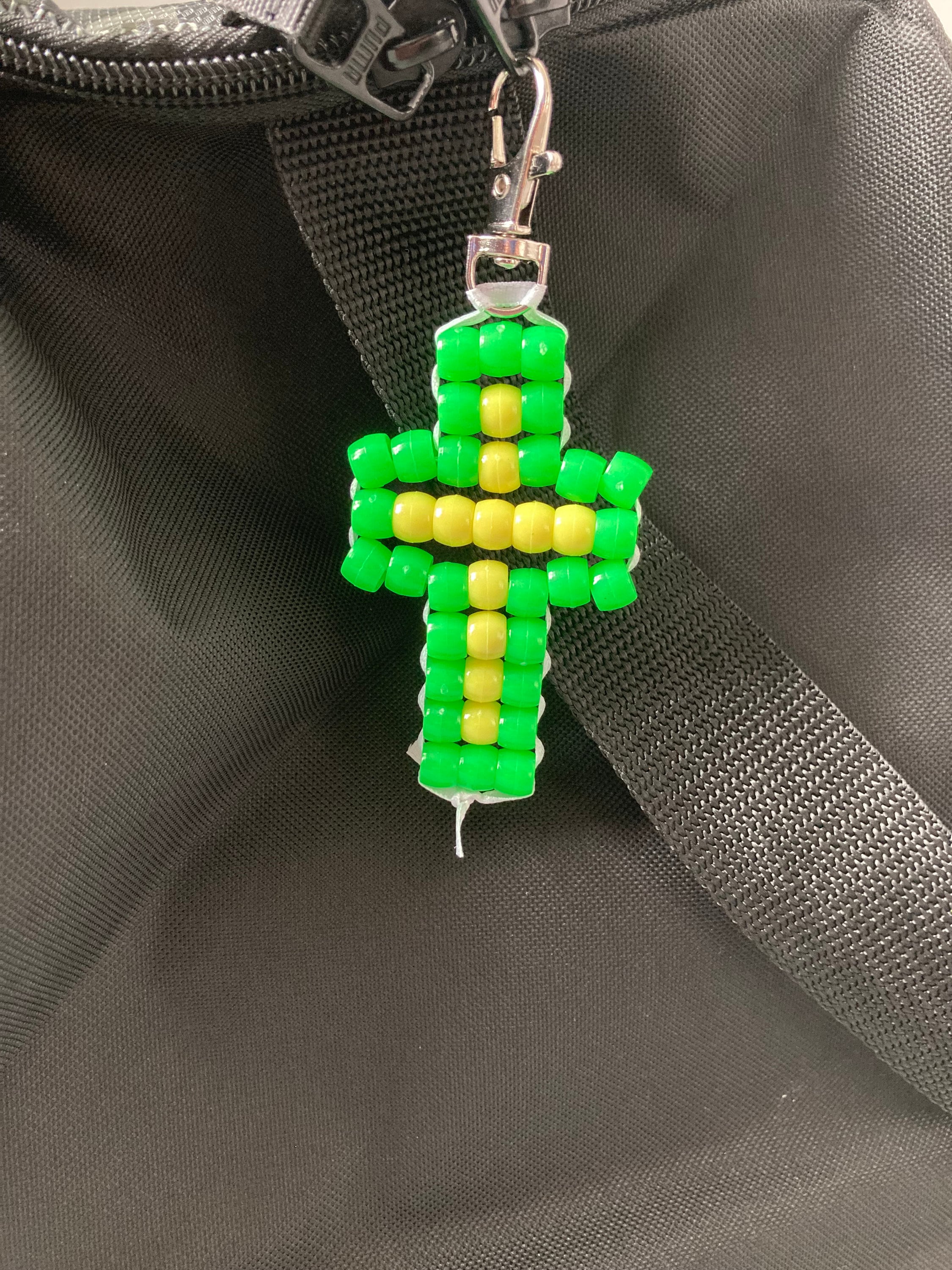 Custom Bead Cross Keychain - Etsy