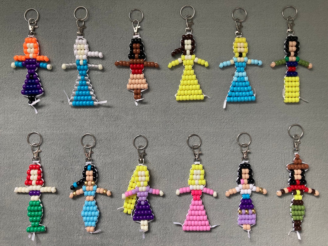 Princess Beaded Keychain - Etsy