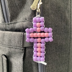 Custom Bead Cross Keychain - Etsy