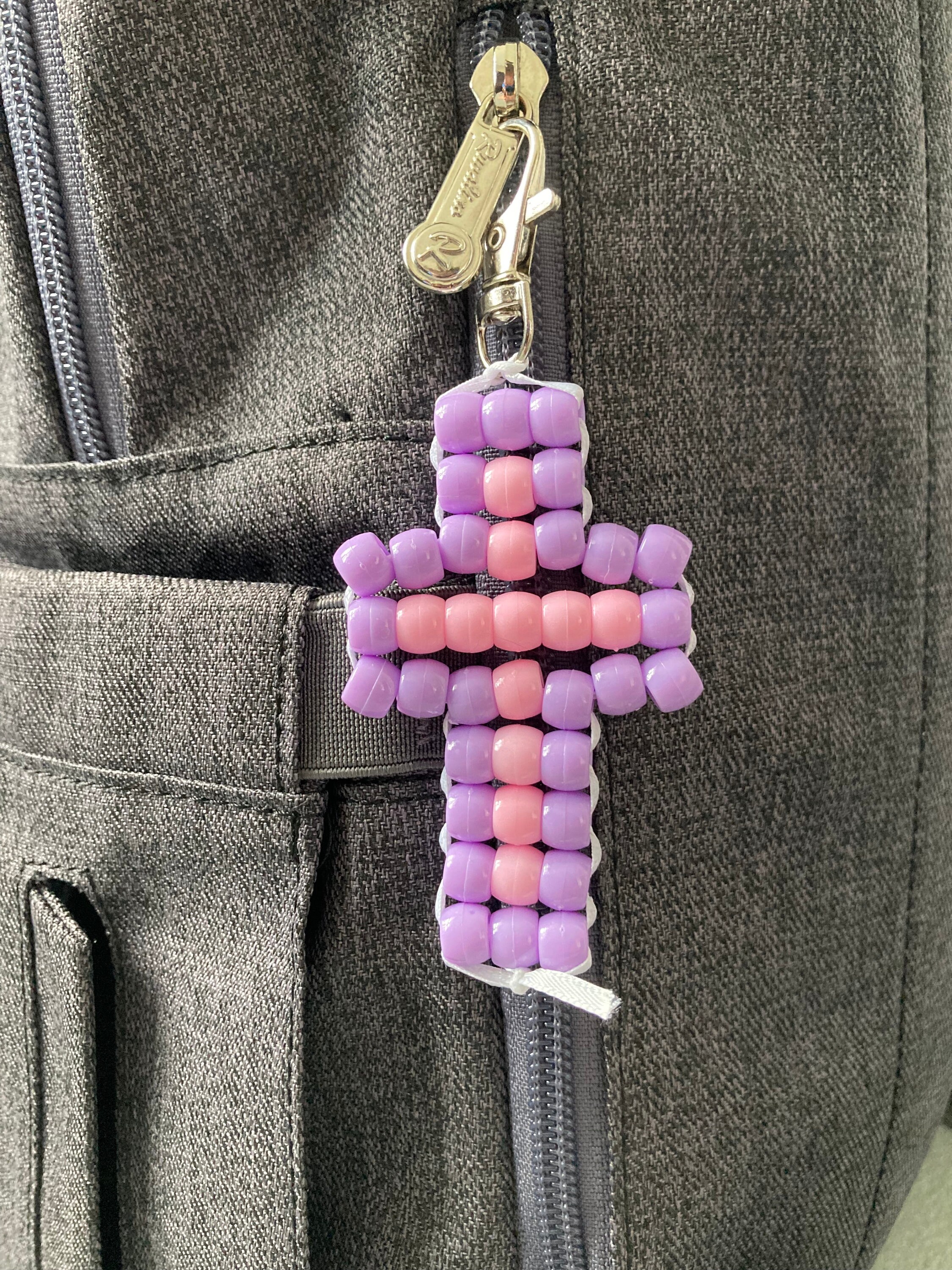 Custom Bead Cross Keychain - Etsy
