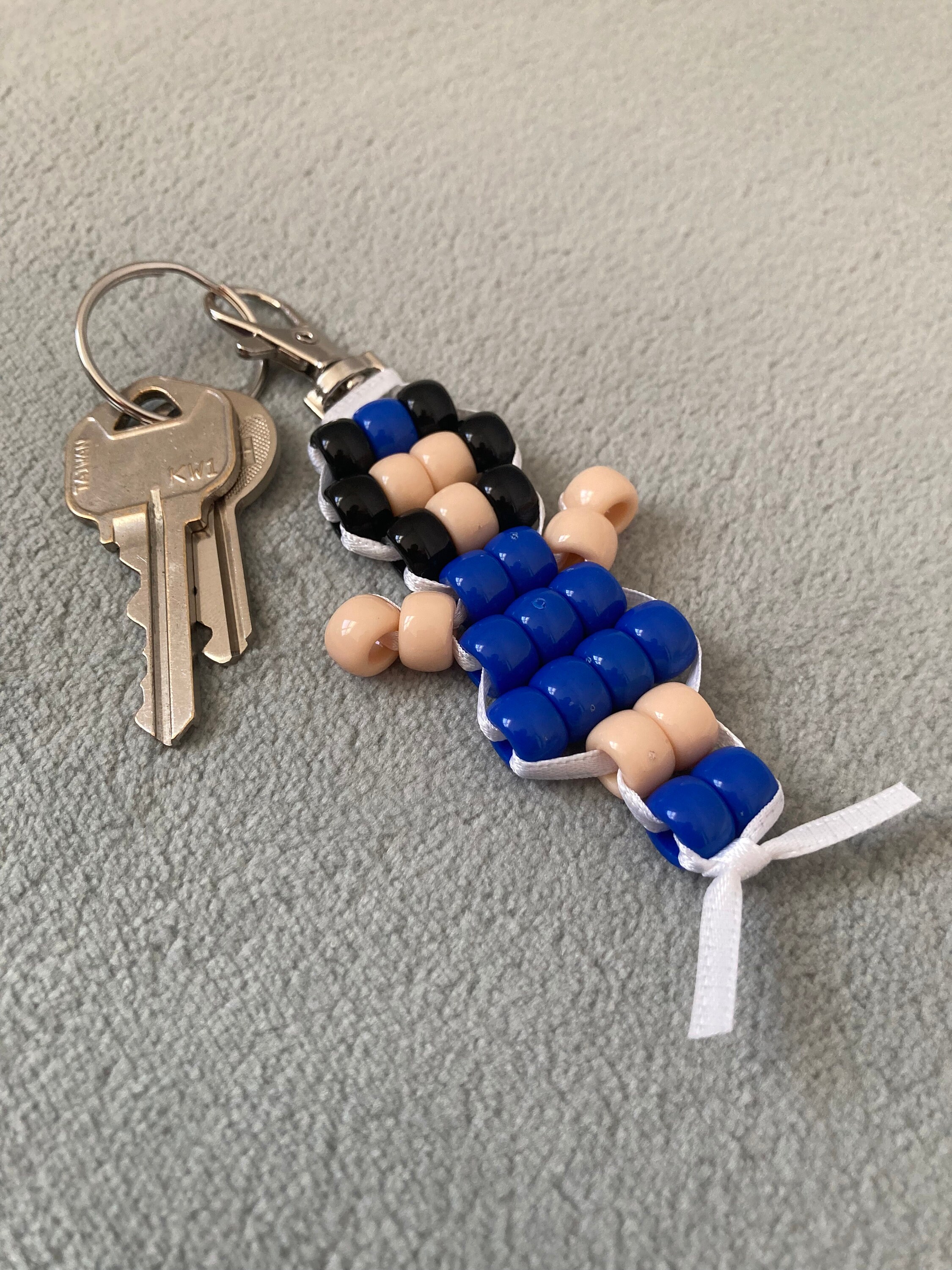 Custom Beaded Girl Keychain - Etsy