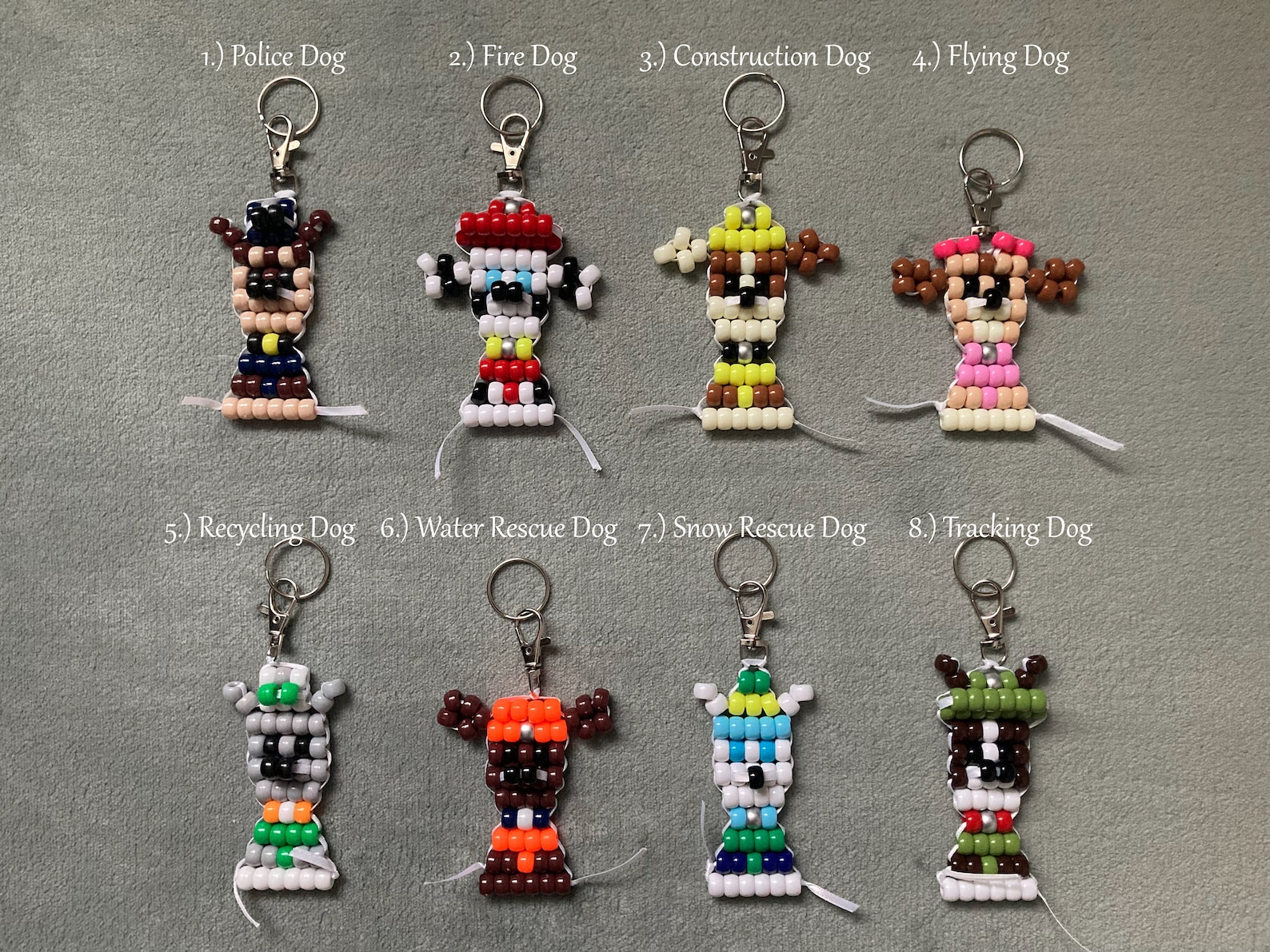 Paw Patrol Inspired Beaded Keychains - Etsy