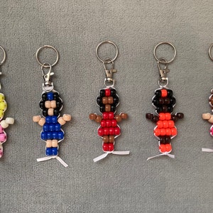 Custom Beaded Girl Keychain - Etsy