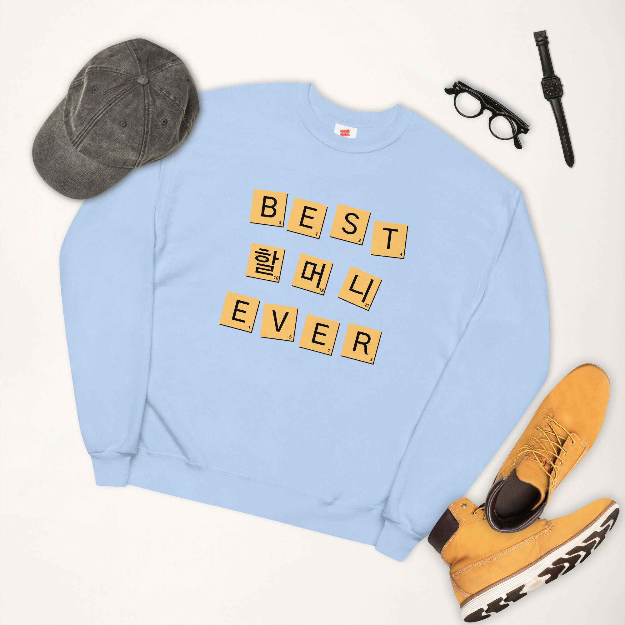 Best Halmoni Korean Grandma Scrabble Sweatshirt for Christmas, Holiday ...