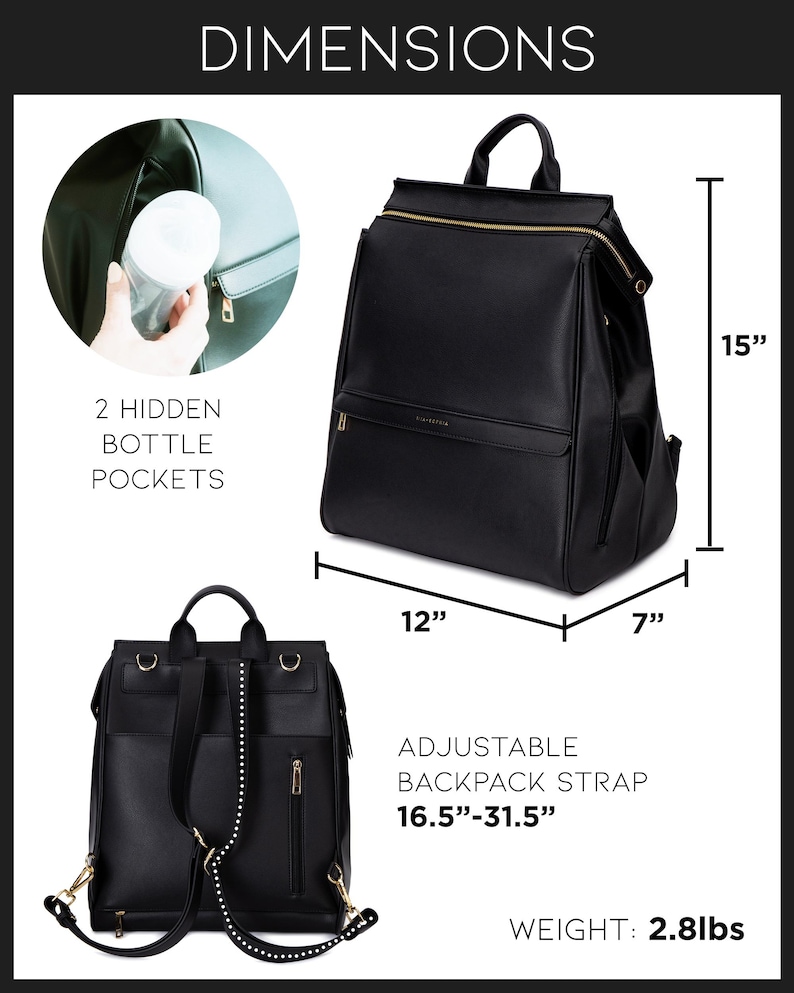 Large Leather Diaper Bag Backpack: Multifunctional Laptop Bag With ...