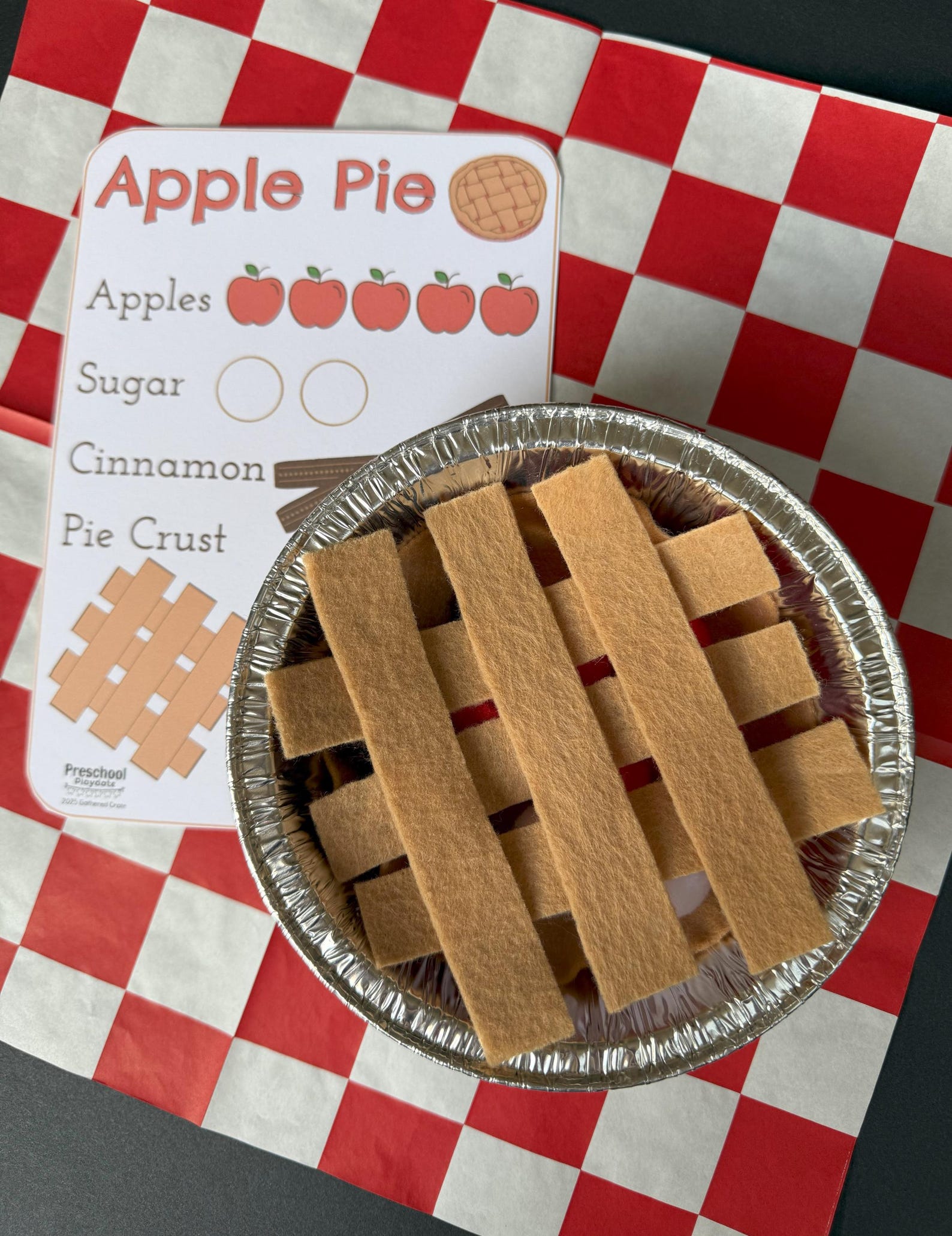 Apple Pie Sensory Play Card - Etsy