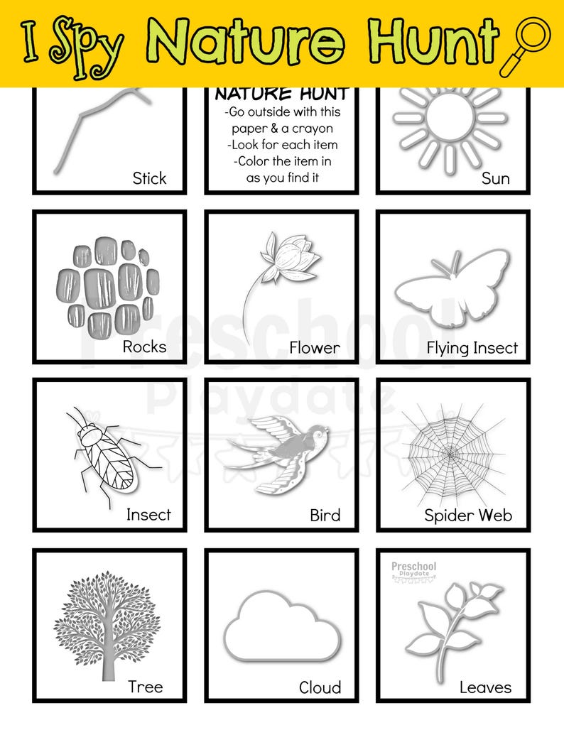 I Spy Nature Hunt Preschool Activity - Etsy