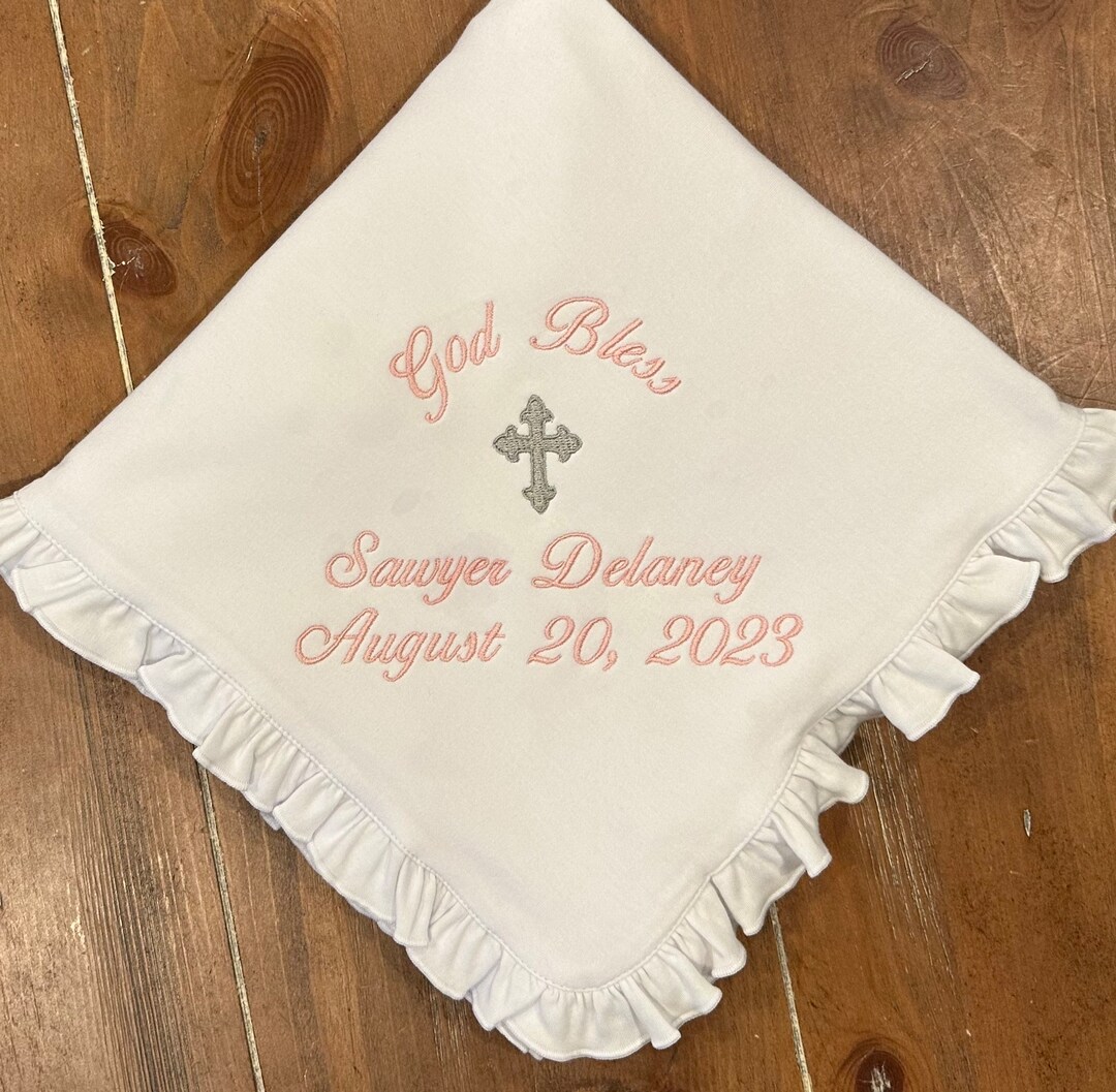 Personalized Blanket for Baptism, Christening, Dedication, Baby, Infant ...