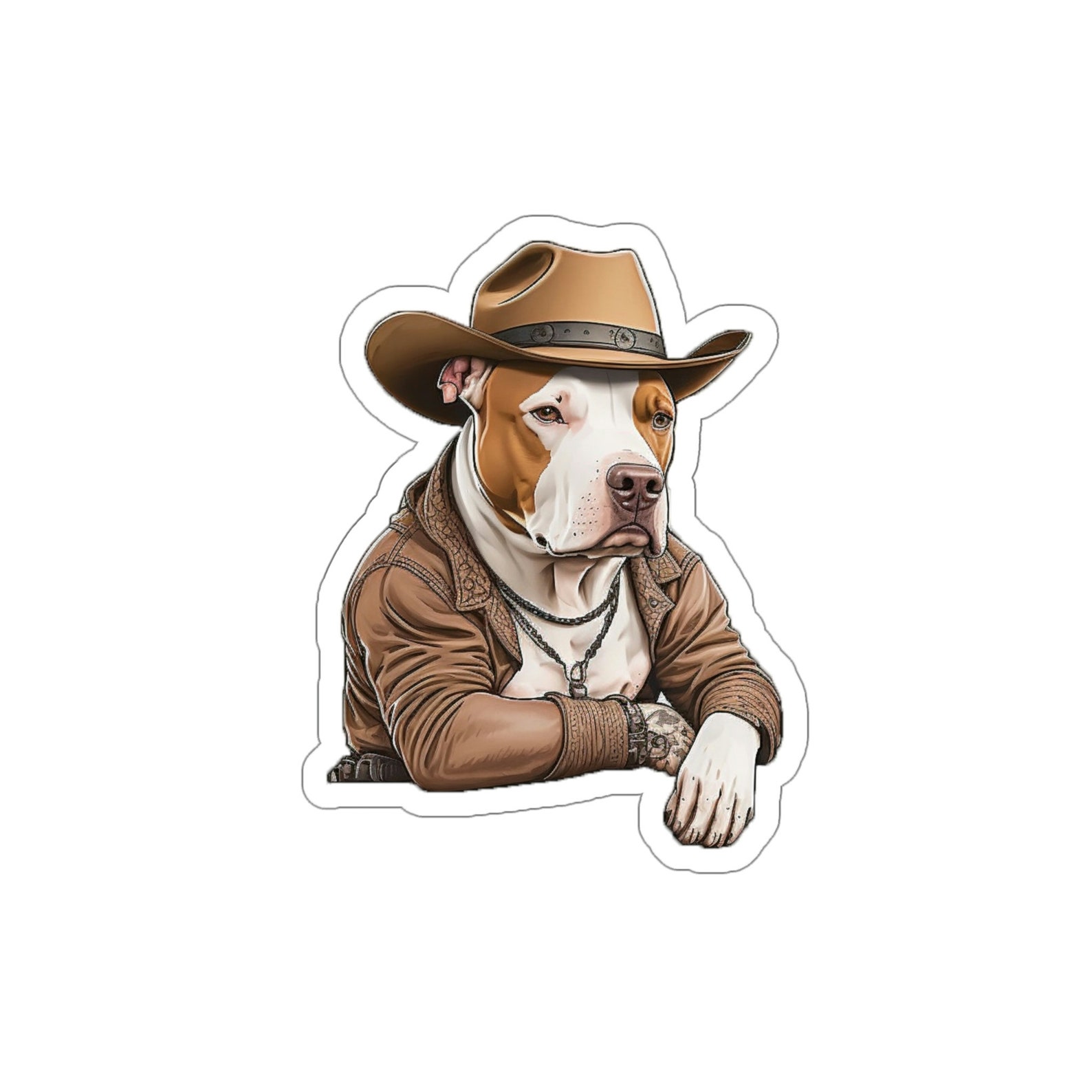 Pitbull Cowboy Sticker | Western Wear Decal - Crocodile Dundee Inspired ...