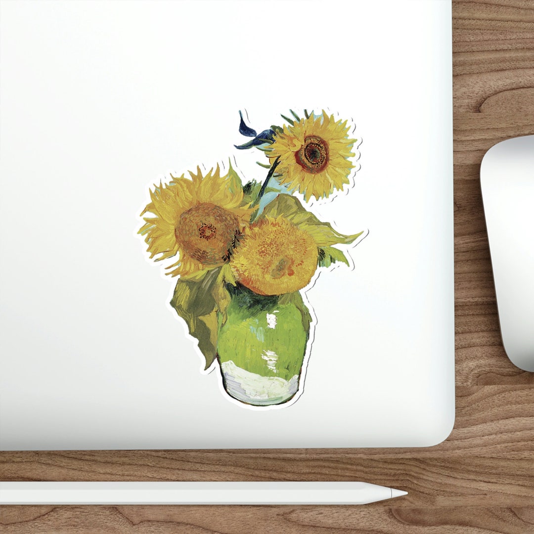 Van Gogh's Sunflower Vase Sticker | Stylish Aesthetic, Art History ...