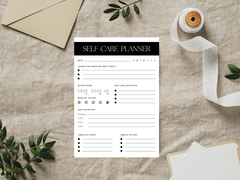 Self-care Planner Printable Self-love Journal Mindfulness Journal ...
