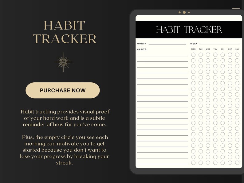 Habit Tracker Printable Habit Tracker Digital Habit Tracker iPad ...