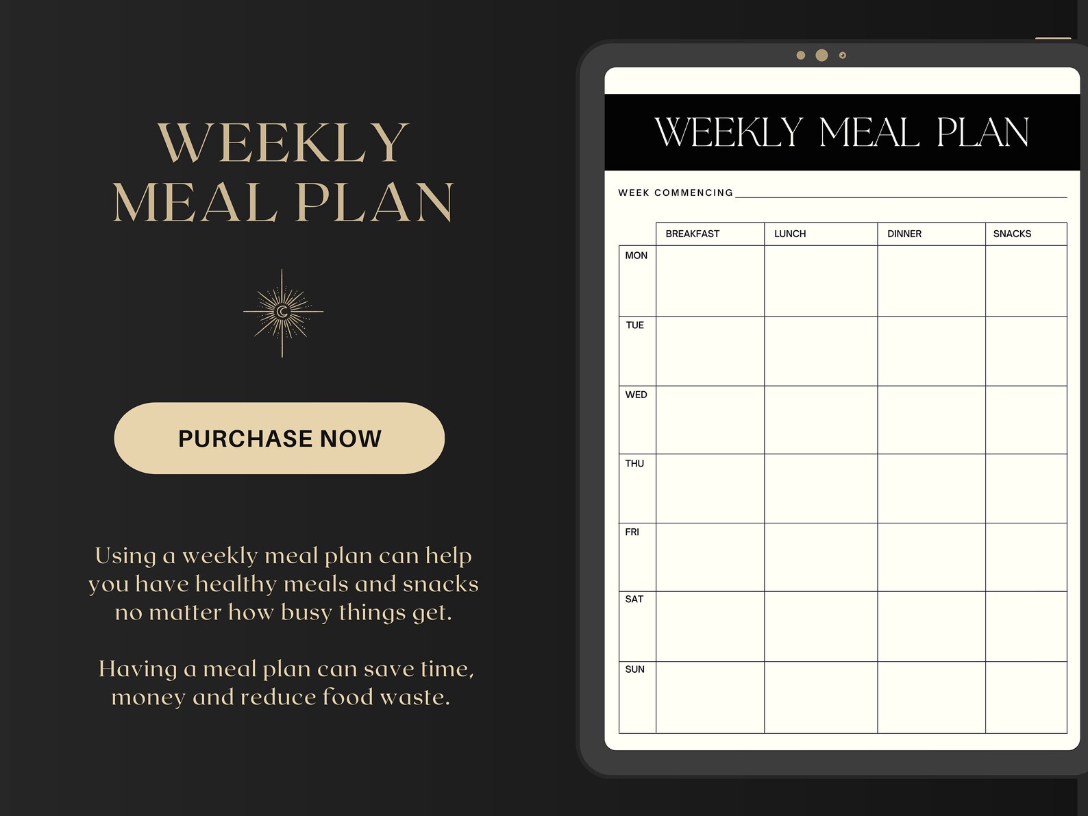 Weekly Meal Plan Printable Meal Plan Digital Meal Plan - Etsy