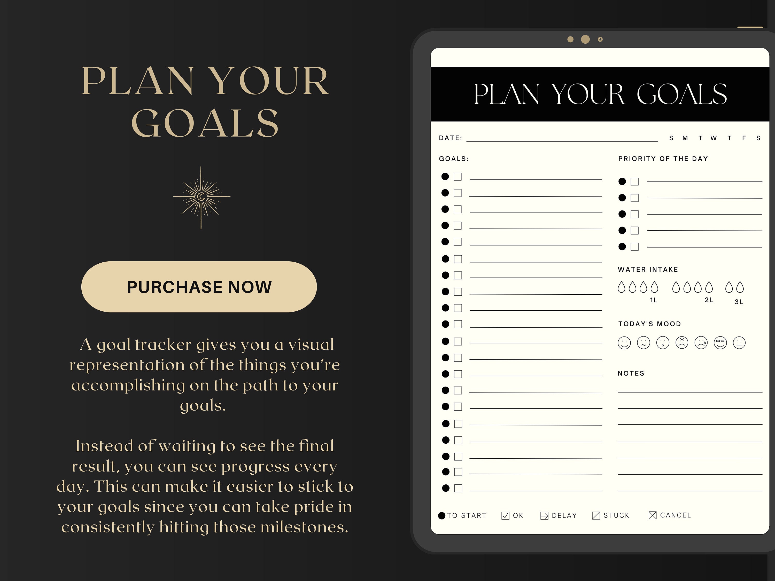 Goal Planner Goal Setting Printable Goal Planner Digital Goal Planner ...