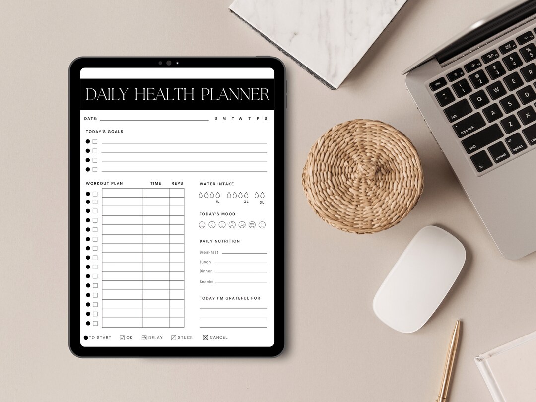 Daily Health Planner Printable Planner A4 Planner Health - Etsy