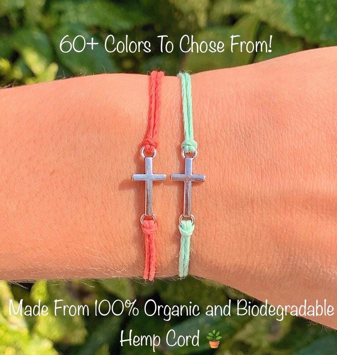 60+ Colors Christian Cross Bracelets Organic & Biodegradable Lchristian ...