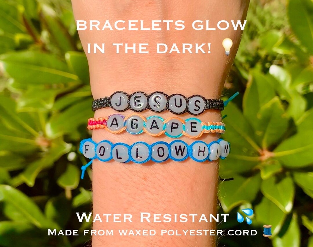 40 Colors Custom Word Glow in the Dark Christian Friendship Bracelets ...