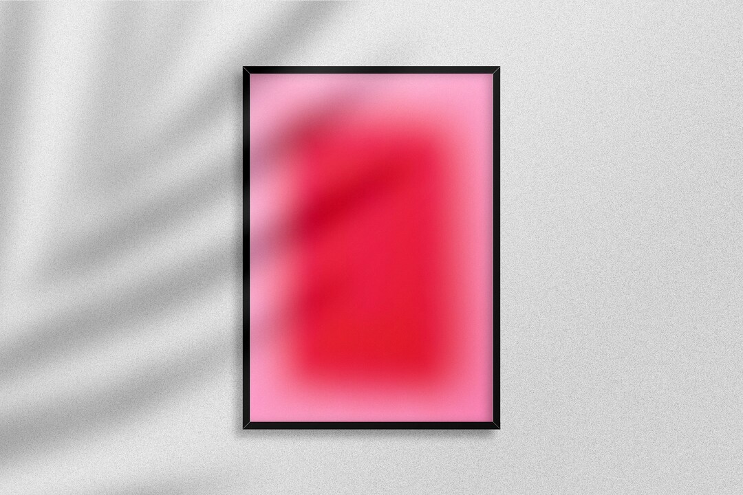 Red Pink Gradient Wall Art A3 Digital Download PNG PDF Pink Wall Art ...