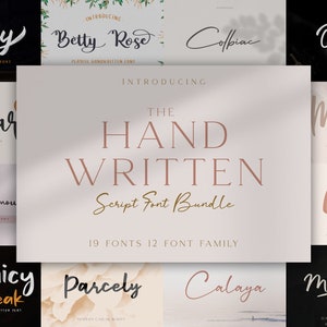 Handwritten Script Font Bundle Cricut Font, Silhouette Font, Canva Font ...
