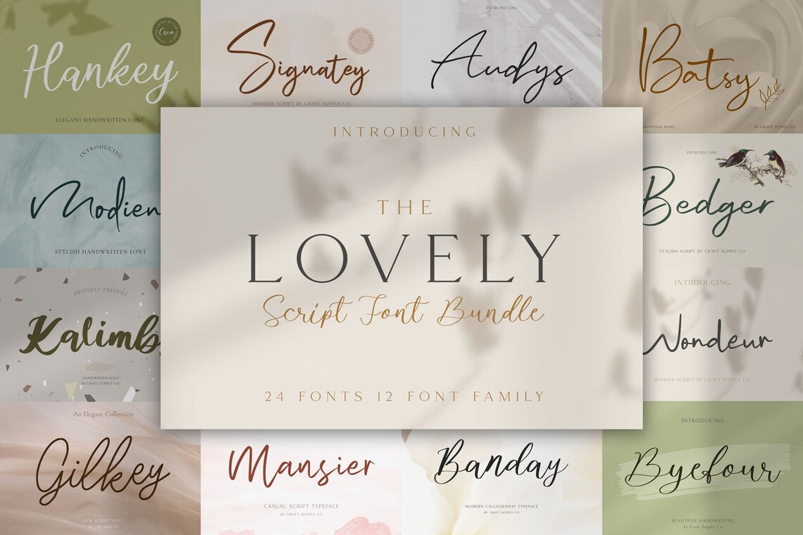 Lovely Script Font Bundle Cricut Font Silhouette Font - Etsy