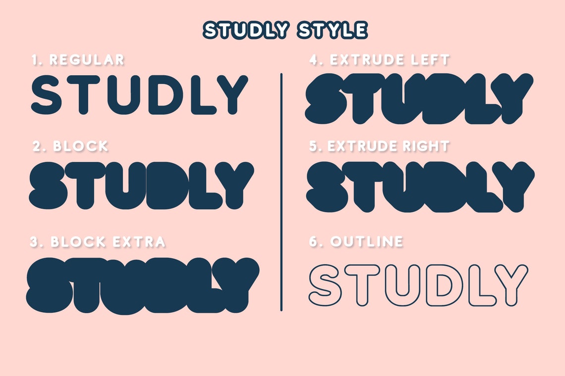 Studly Layered Font, Procreate Font, Cricut Font, Silhouette Font ...