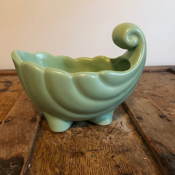 Vintage Green Cornucopia Planter - Etsy