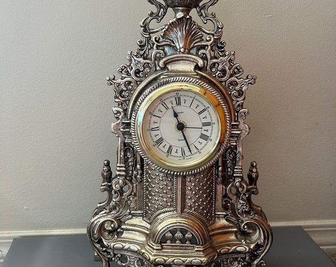 Vintage Silver Baroque Style Olympus Table Clock - Etsy