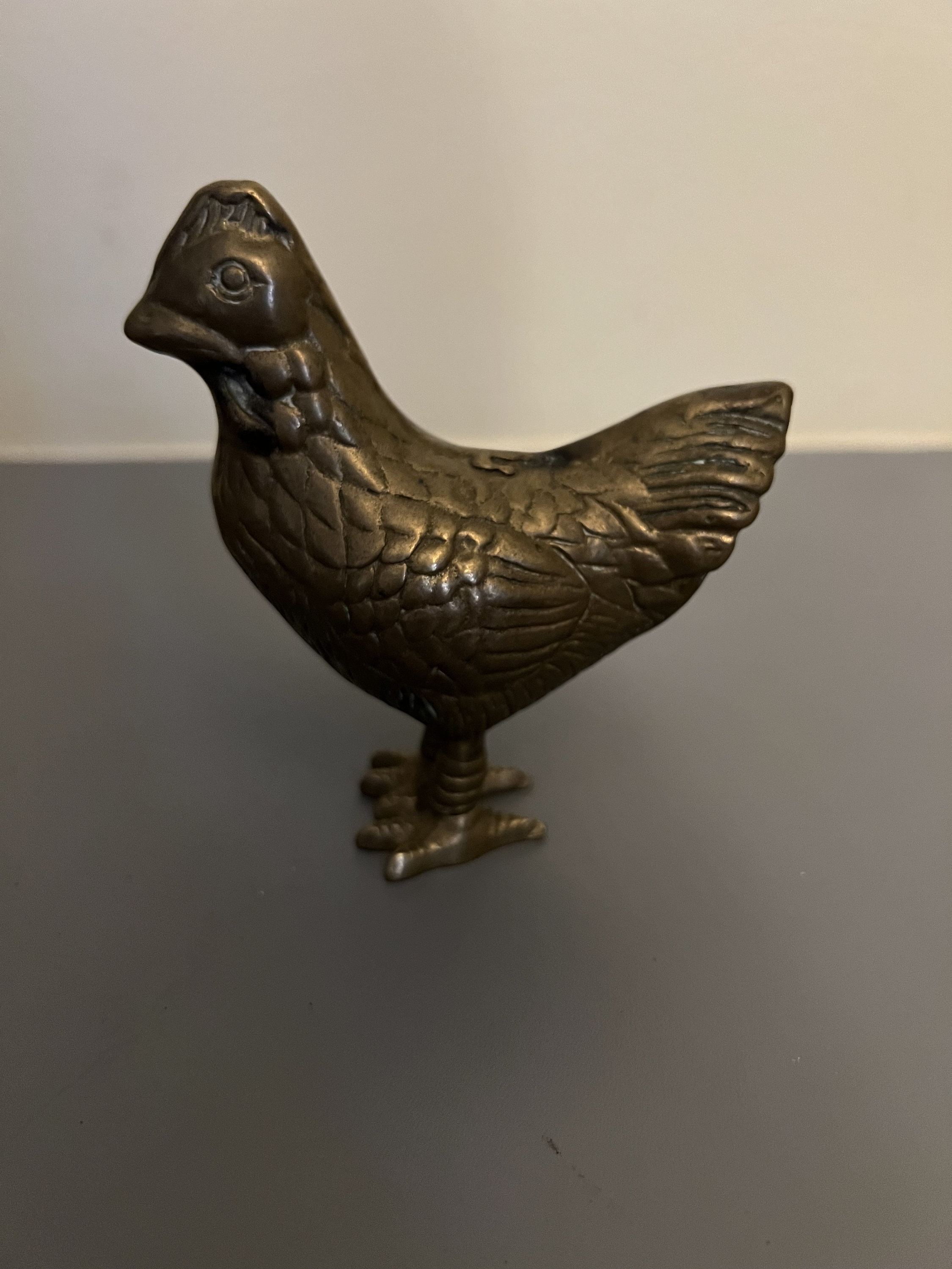 Vintage Brass Chicken Figurine - Etsy
