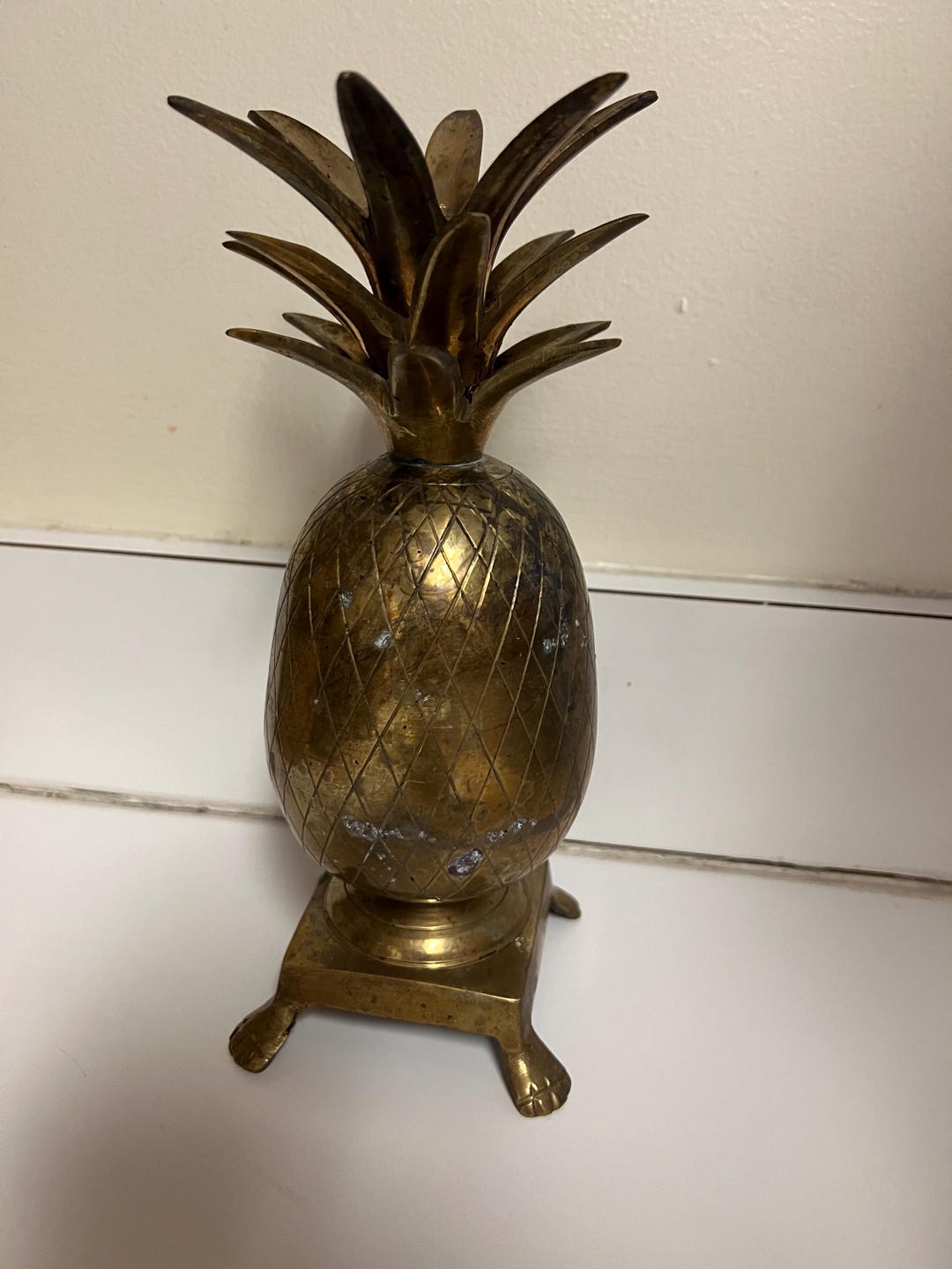 Vintage Brass Pineapple Figurine/candlestick Holder - Etsy