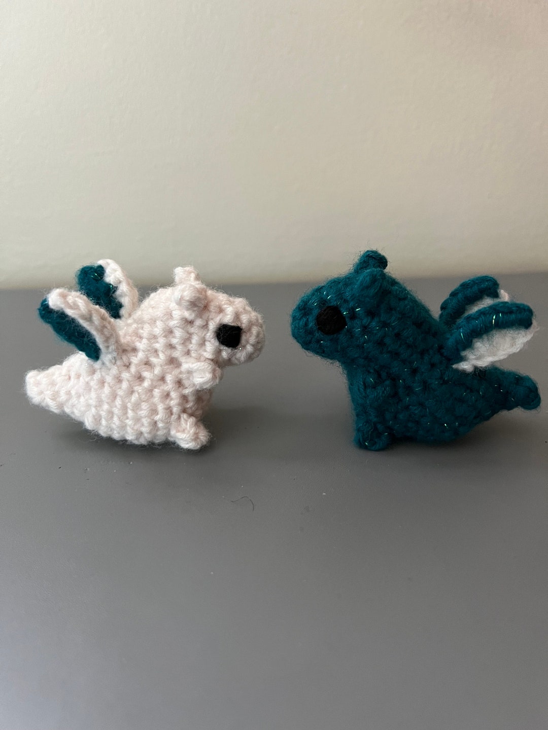 Adopt Crochet Blue & White Partner Dragons - Etsy