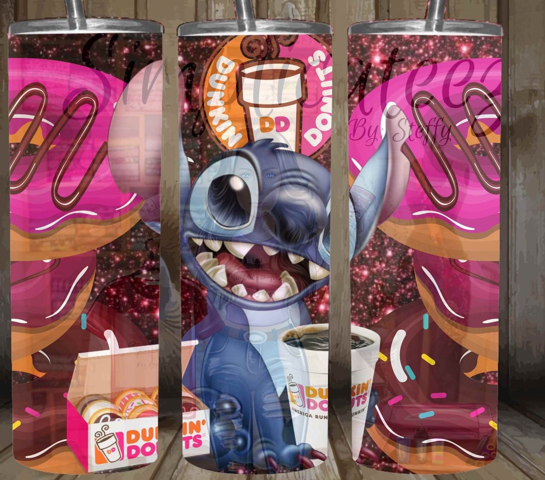 Stitch Dunkin Donuts 20 Oz Skinny Tumbler Non Tapered Digital File - Etsy