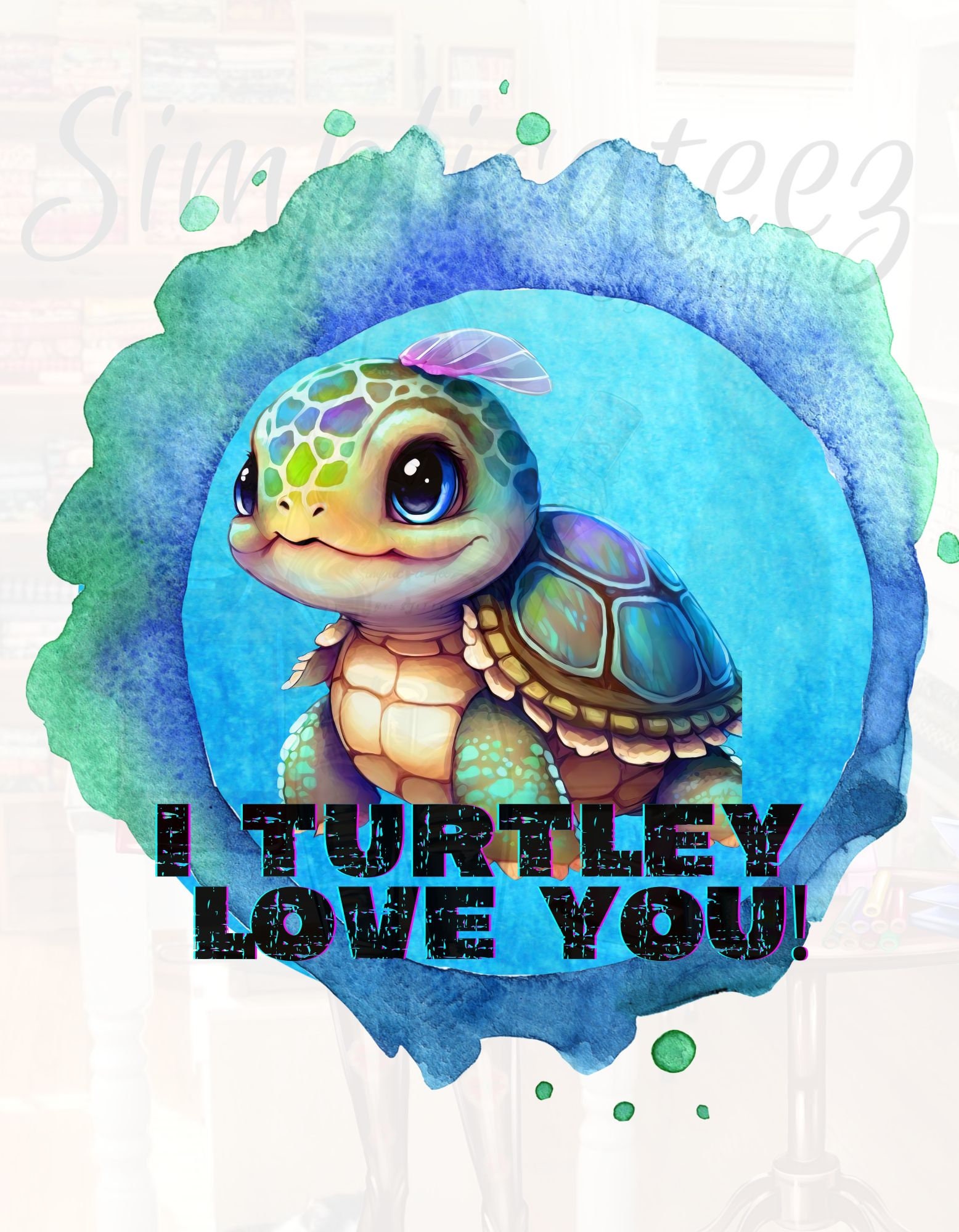I Turtley Love You Png/digital Download/ Tshirt/kids Valentines Day ...