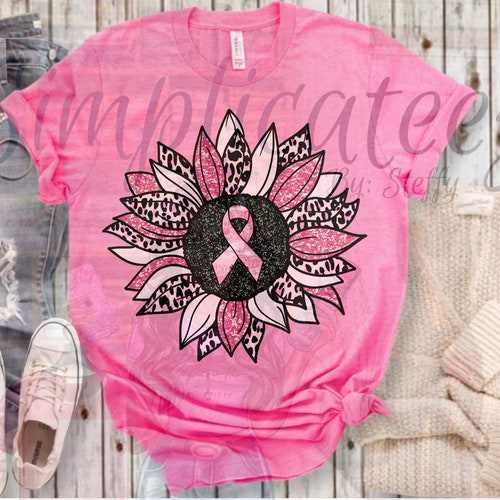 Breast Cancer Awareness Sunflower Png Sublimation Design Etsy