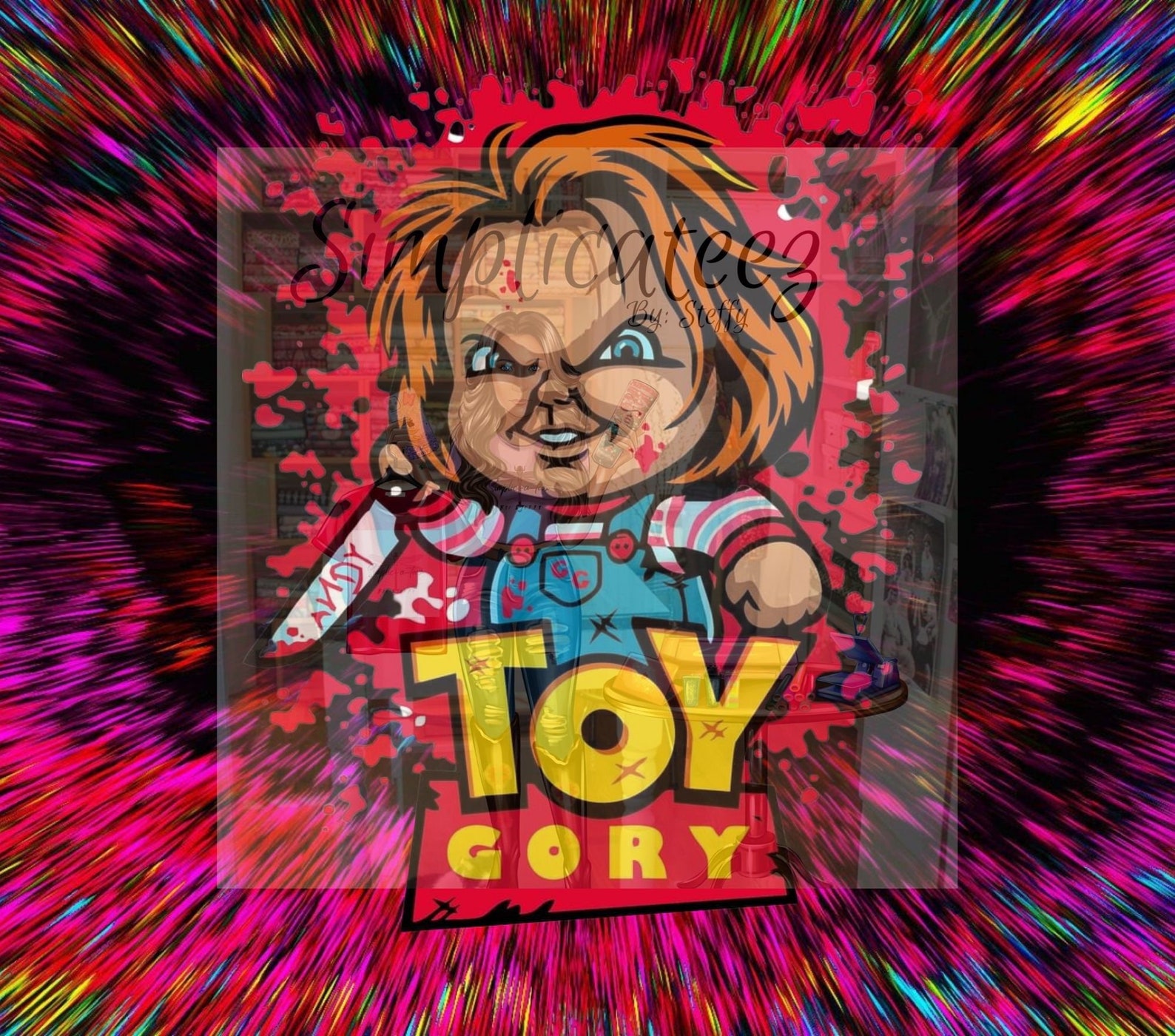 Psychedelic toy Story Gory Digital PNG 20 Oz Skinny Tumbler - Etsy