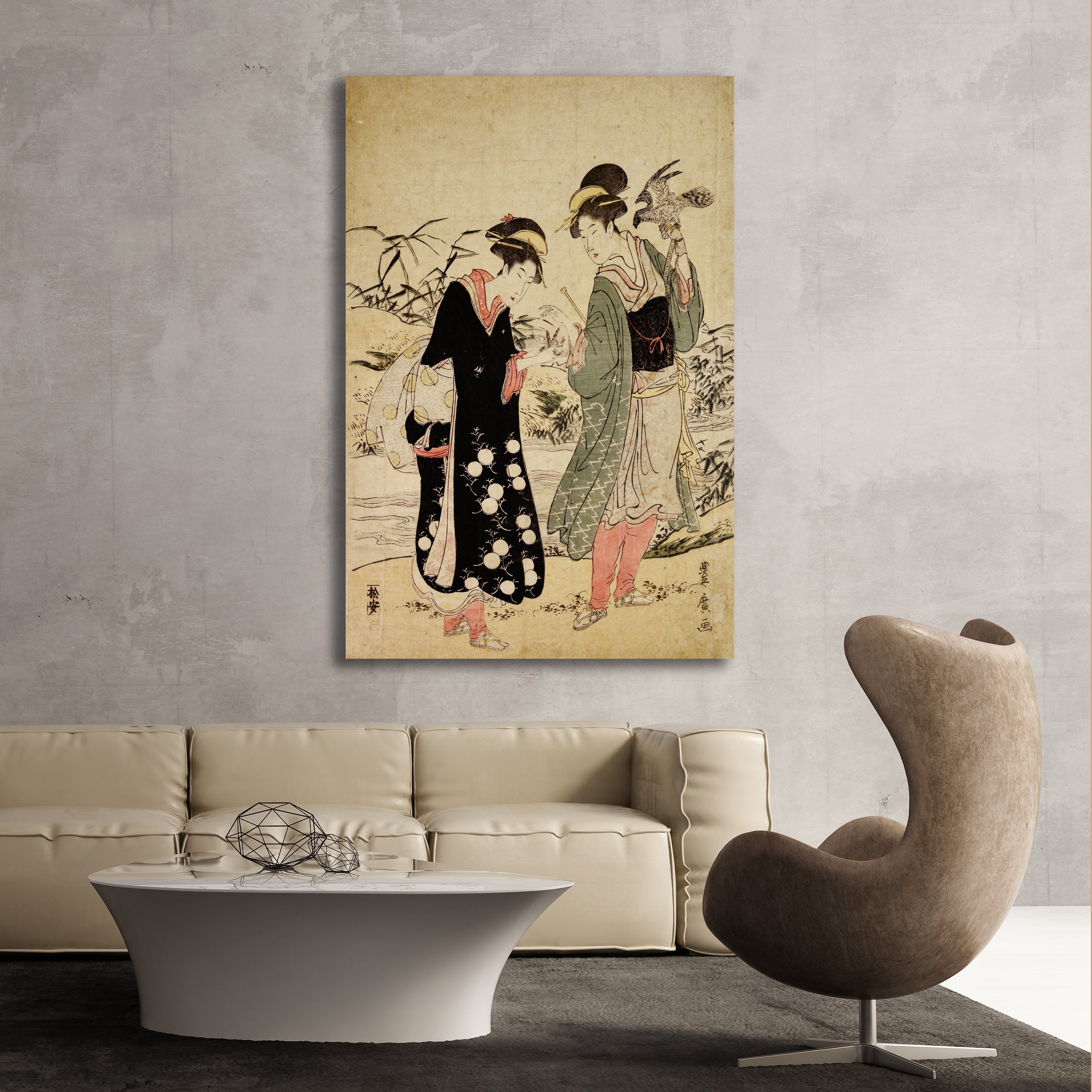 Fine Art Print of Two Japanese Geisha in Kimono Robes With a - Etsy UK
