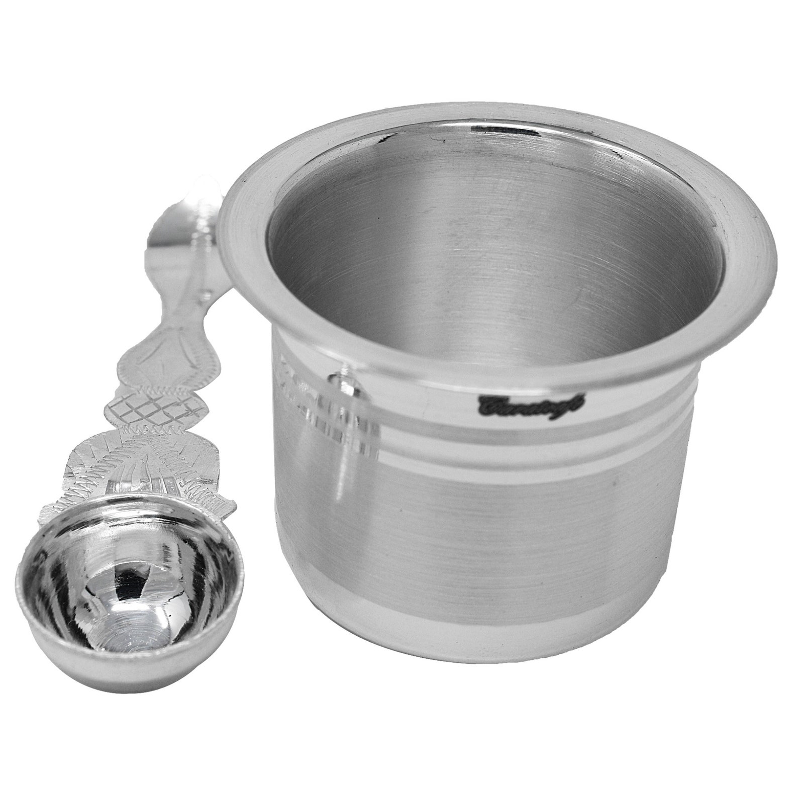 Pure Silver Panchapatra Set: Pooja Item, Home Temple Decor (38-40 Grams ...