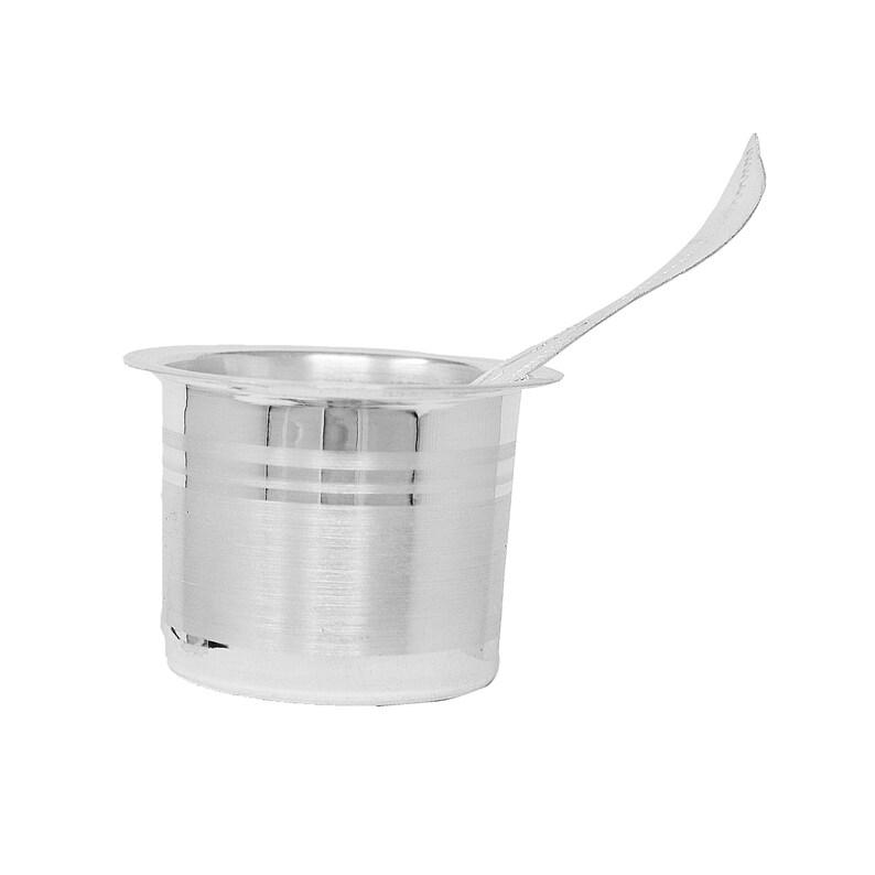 Pure Silver Panchapatra Set: Pooja Item With Pali Achmani - Etsy