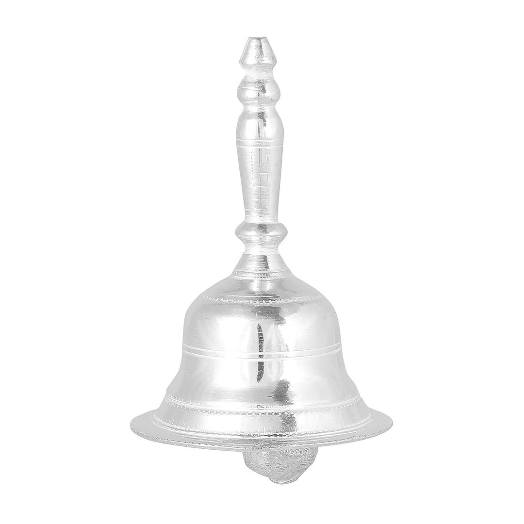 Pure 925 Sterling Silver Pooja Bell Ghanti for Puja { NET WT 33 Grams ...