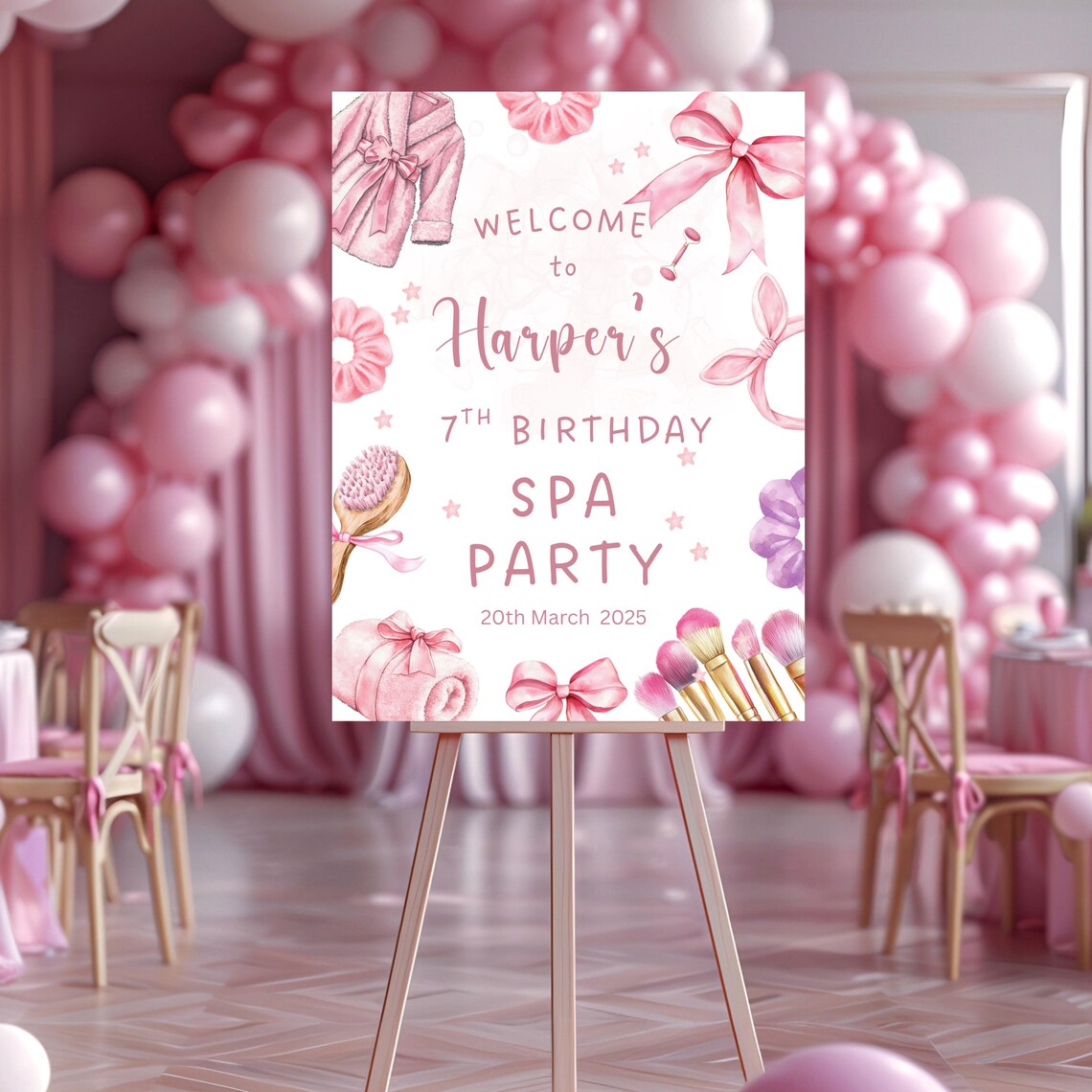 Spa Party Welcome Sign, Pamper Party Decor, Girls Birthday Sign, Spa ...