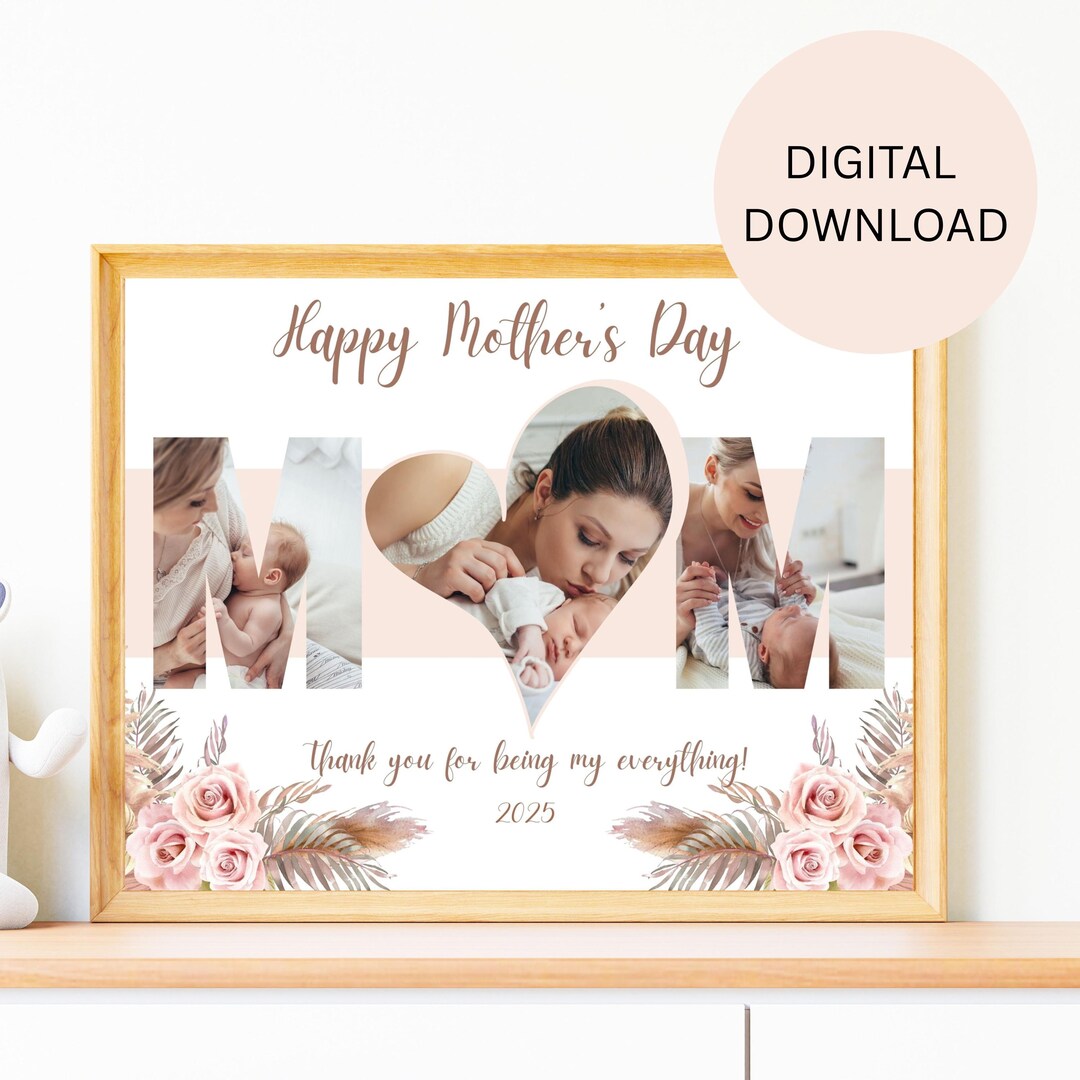Custom Mum Photo Collage TEMPLATE, Gift for Mother, Mother's Day Gift ...