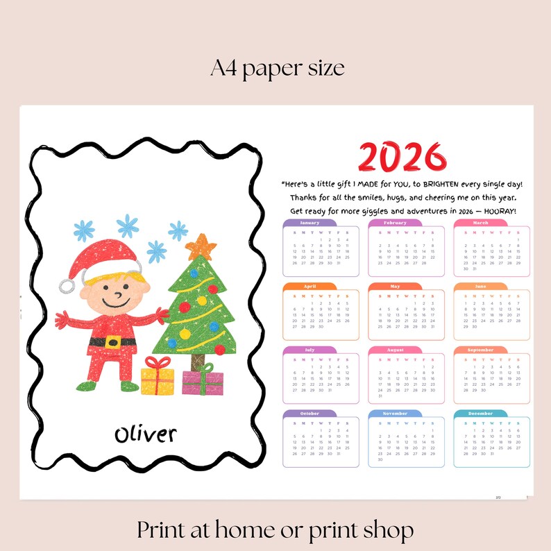 2026 Kids Printable Handprint Christmas Calendar, Handprint Footprint ...