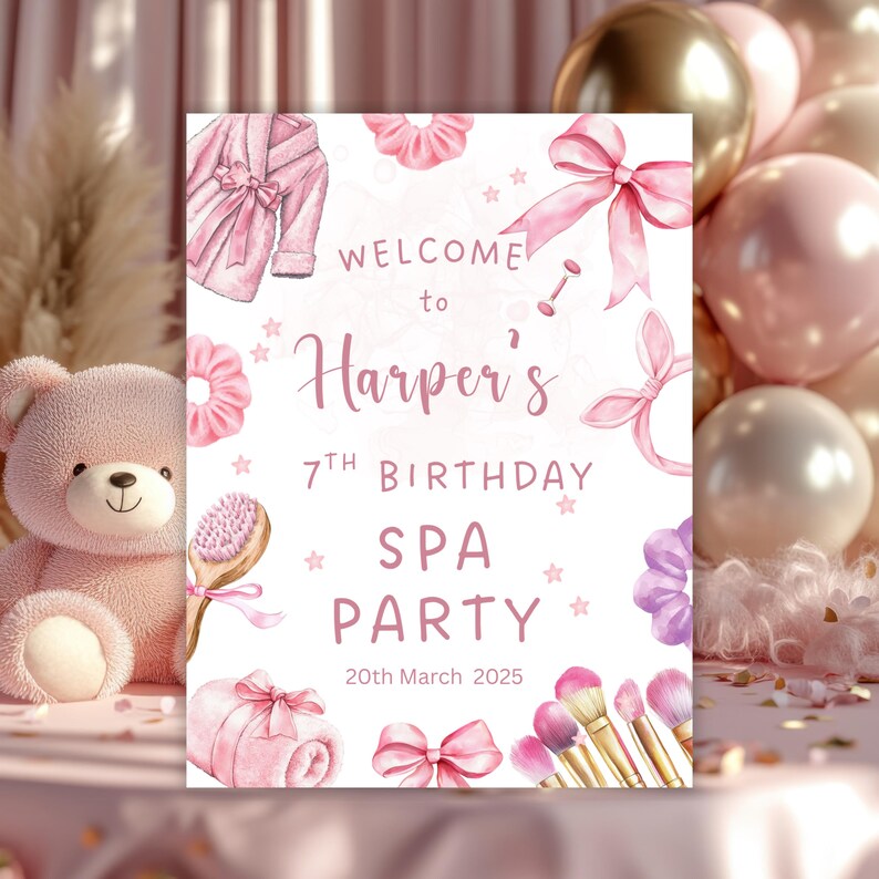 Spa Party Welcome Sign, Pamper Party Decor, Girls Birthday Sign, Spa ...