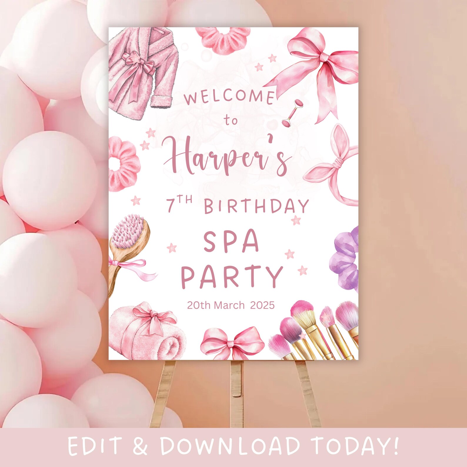 Spa Party Welcome Sign, Pamper Party Decor, Girls Birthday Sign, Spa ...