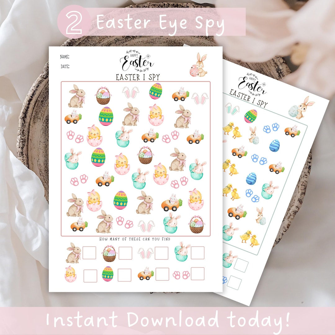 Easter I Spy Game for Kids, Printable Easter Activity Sheets, Printable ...