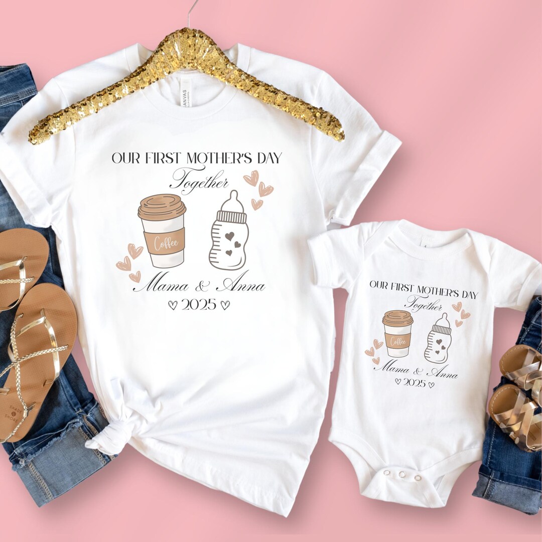 Matching First Mothers Day Together Shirts Custom Gift Set for Mother’s ...