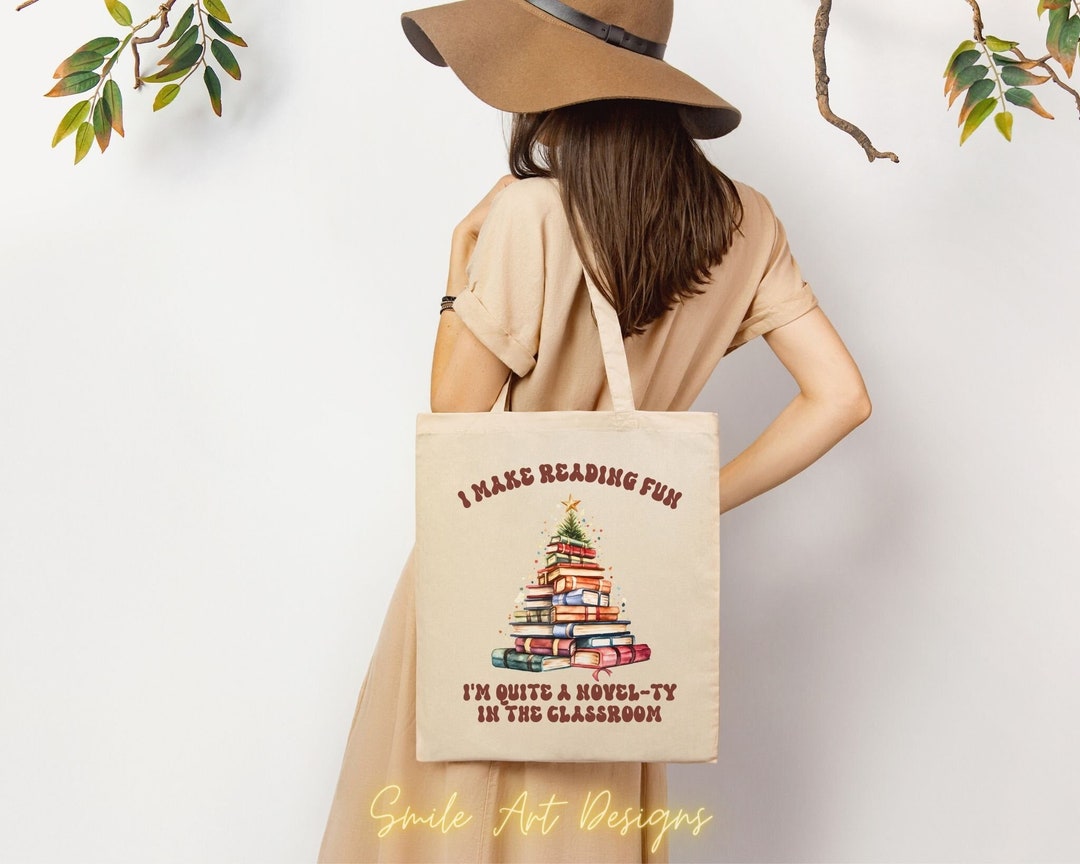 Reading Teacher Canvas Tote Bag Funny Reading Teacher Gift From ...
