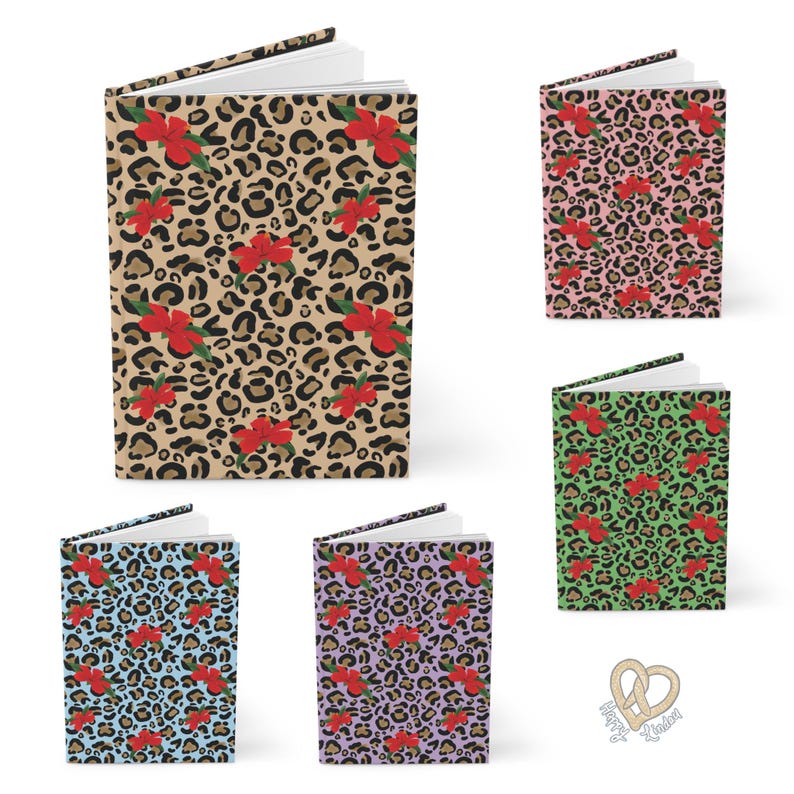 Floral Leopard Print Hardcover Journal or Spiral Notebook - Etsy